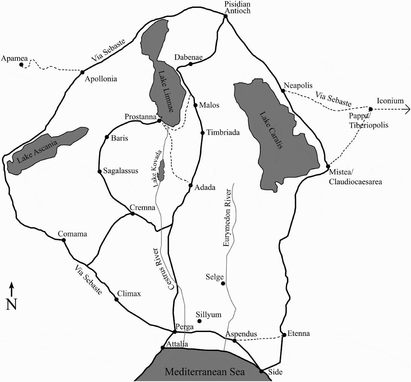 The Route of Paul's First Journey to Pisidian Antioch | New Testament ...