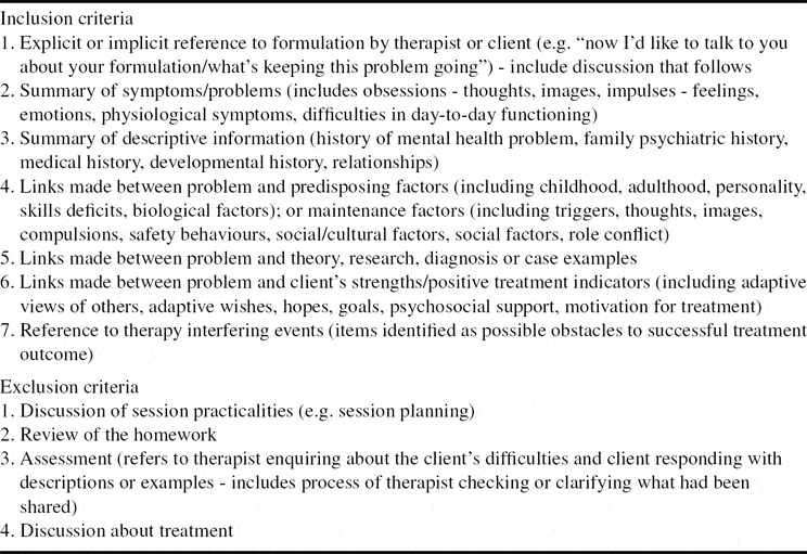 The Content, Quality and Impact of Cognitive Behavioural Case ...
