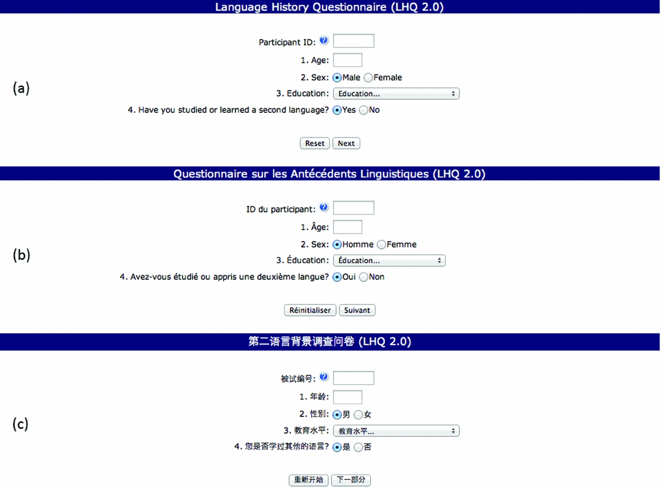 Language history questionnaire (LHQ 2.0): A new dynamic web-based ...