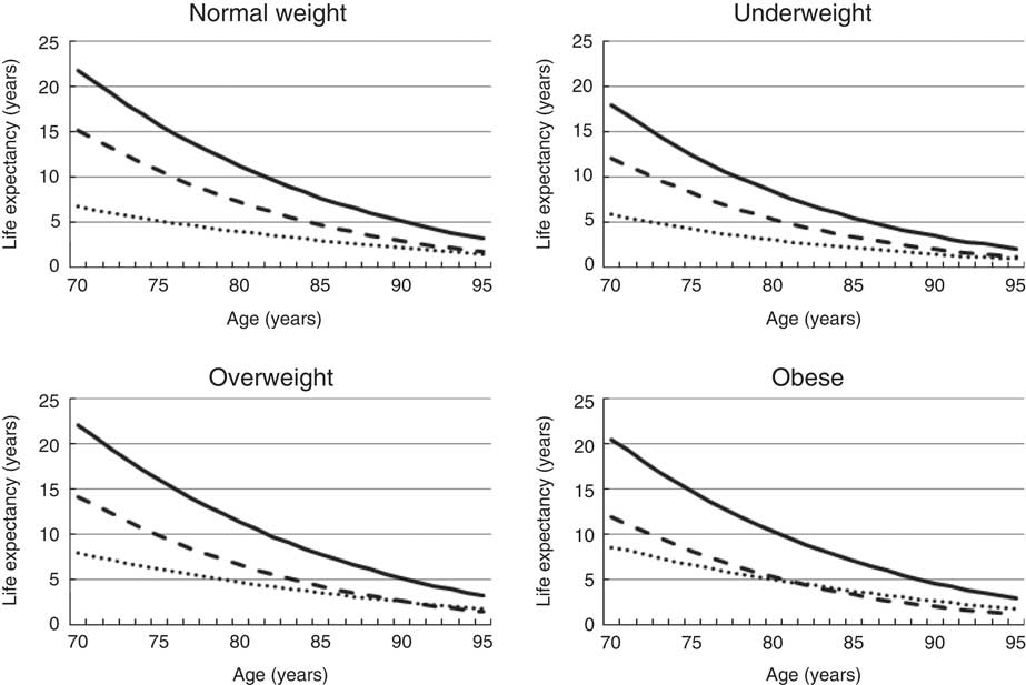 BMI and healthy life expectancy in old and very old women | British ...