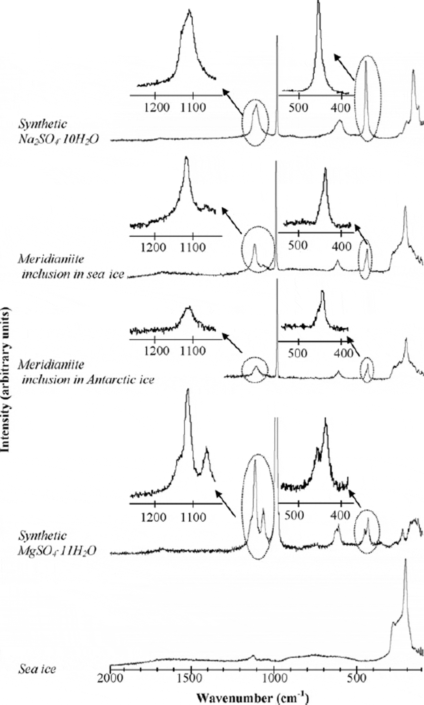 Meridianiite detected in ice | Journal of Glaciology | Cambridge Core