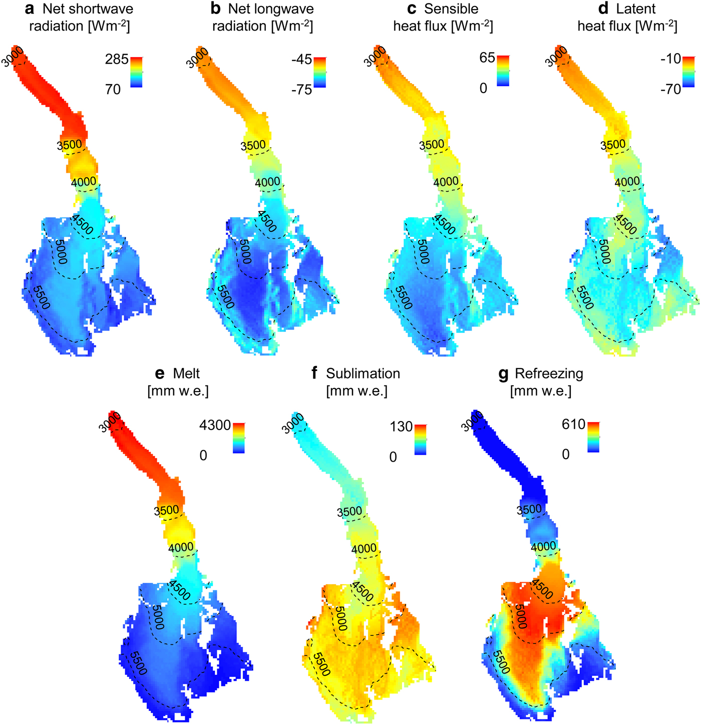 Melt and surface sublimation across a glacier in a dry environment ...