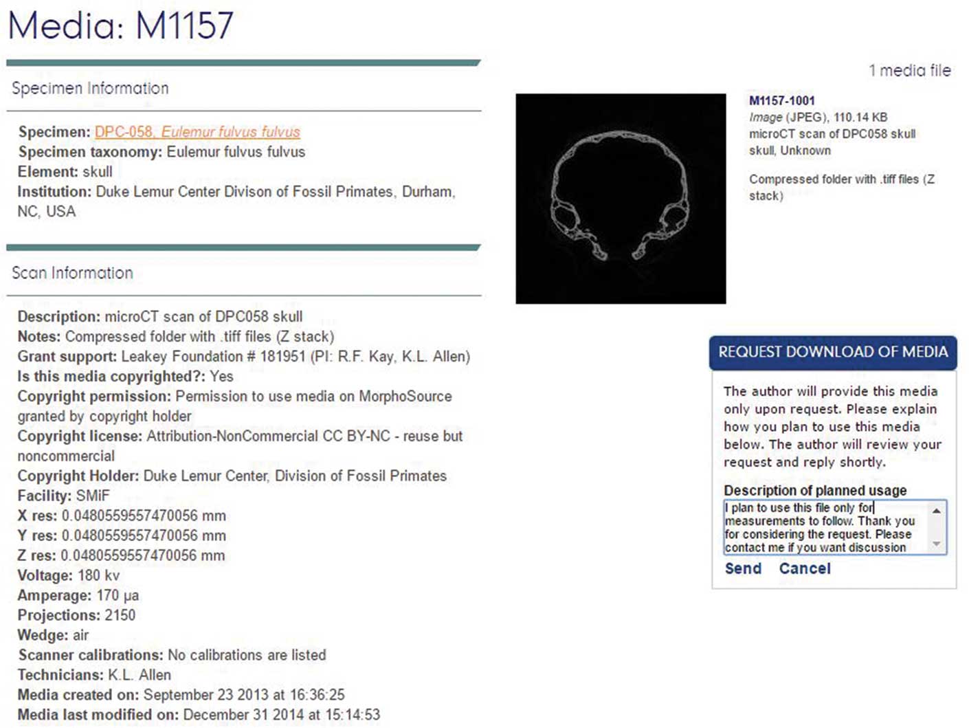 MORPHOSOURCE: ARCHIVING AND SHARING 3-D DIGITAL SPECIMEN DATA | The ...