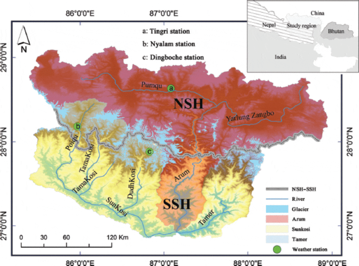 Glacier changes in the Koshi River basin, central Himalaya, from 1976 ...
