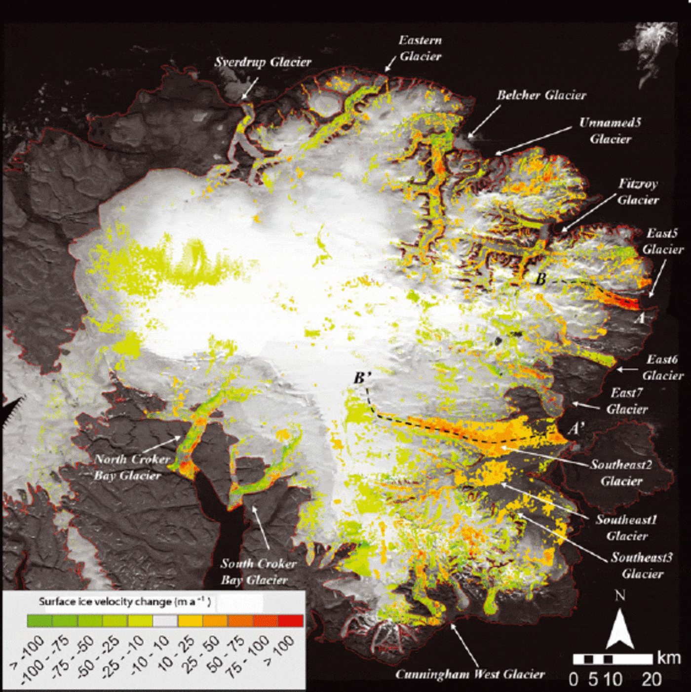 Spatial and temporal variation of ice motion and ice flux from Devon ...