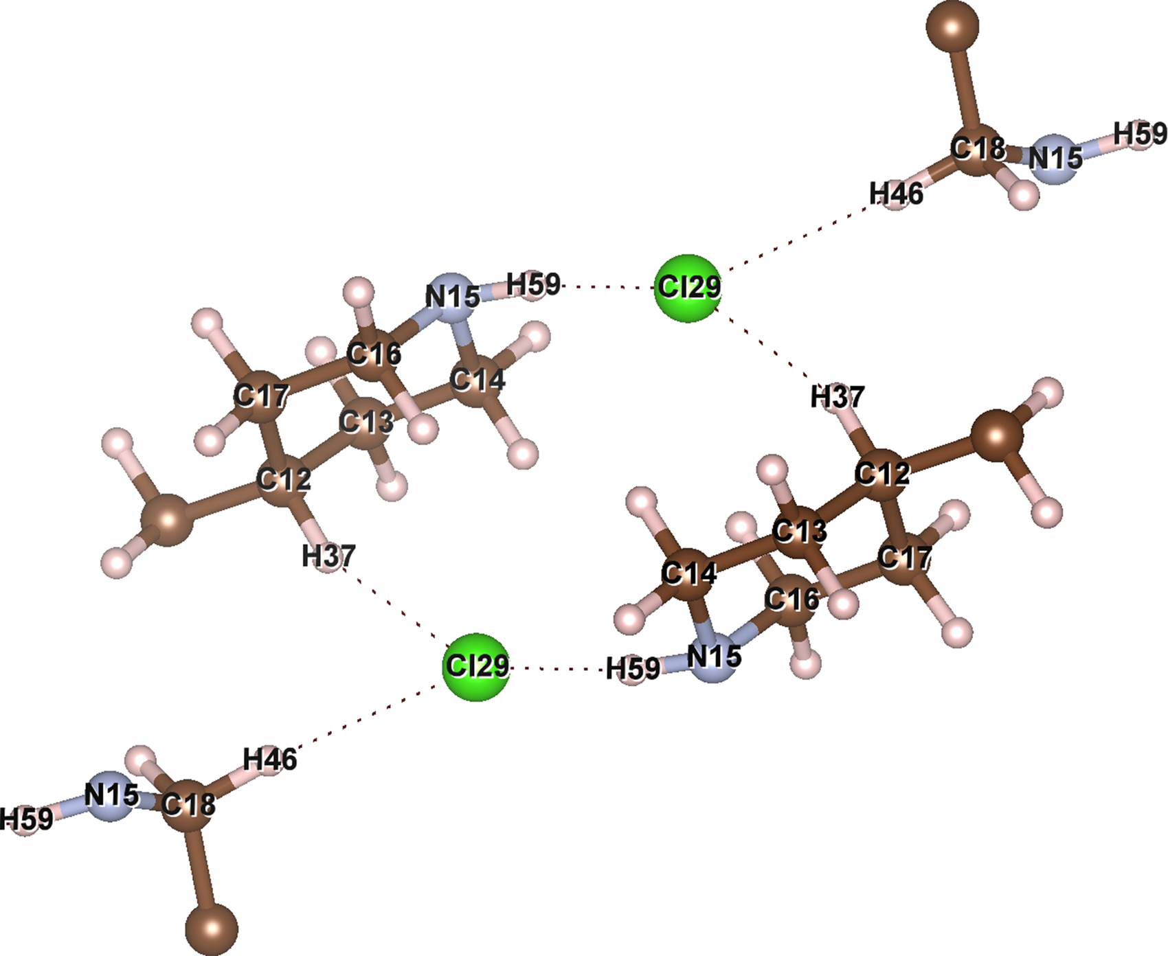 Crystal structure of donepezil hydrochloride form III, C24H29NO3⋅HCl ... Crystal structure of donepezil hydrochloride form III, C24H29NO3⋅HCl ...