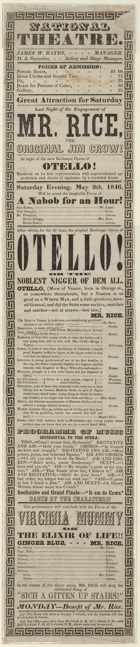 Blackface Shakespeare: Thomas D. Rice and the Return of Jim Crow as ...