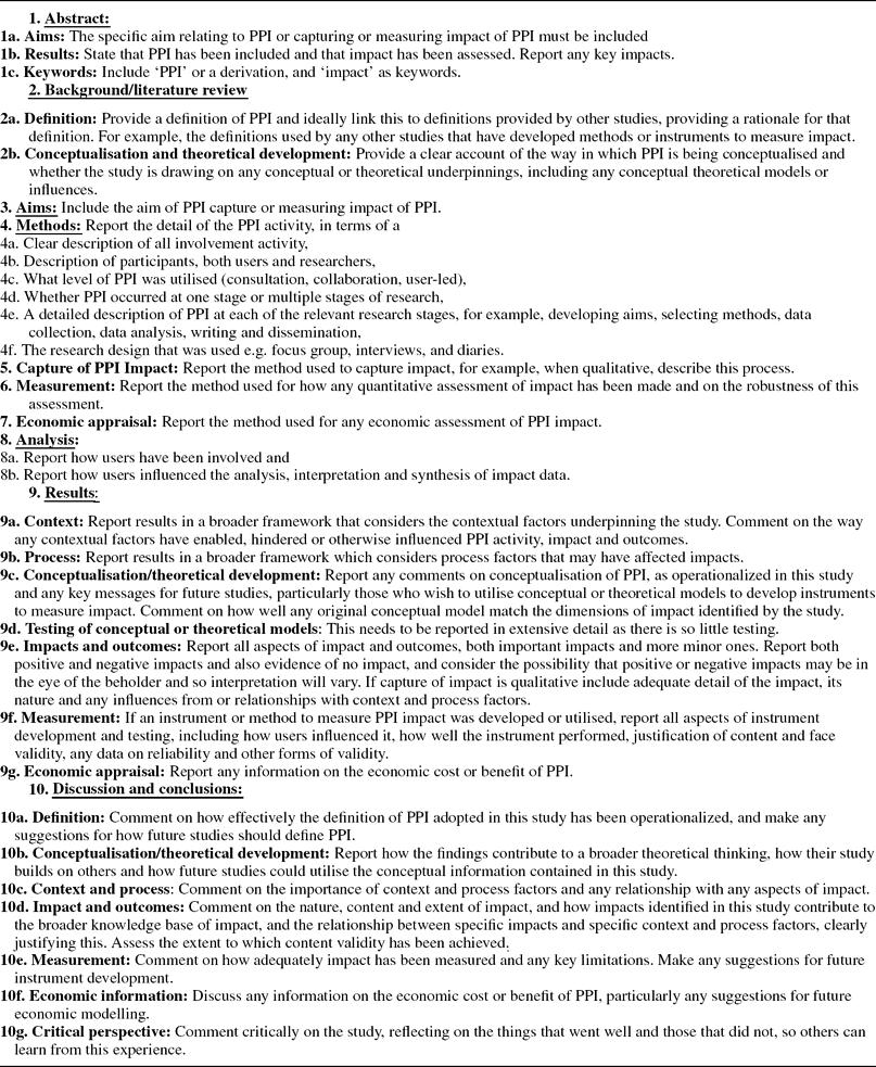 The GRIPP checklist: Strengthening the quality of patient and public ...