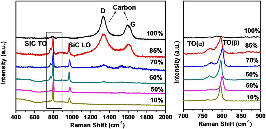 Experimental phase diagram of SiC in CH3SiCl3–Ar–H2 system produced by ...