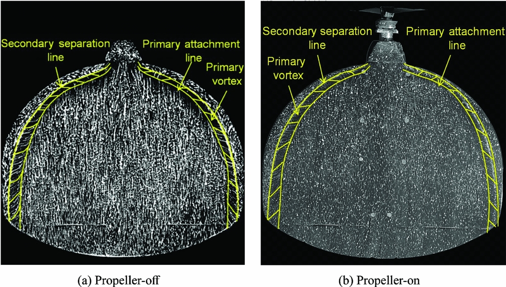 Influence of propeller slipstream on vortex flow field over a typical ...
