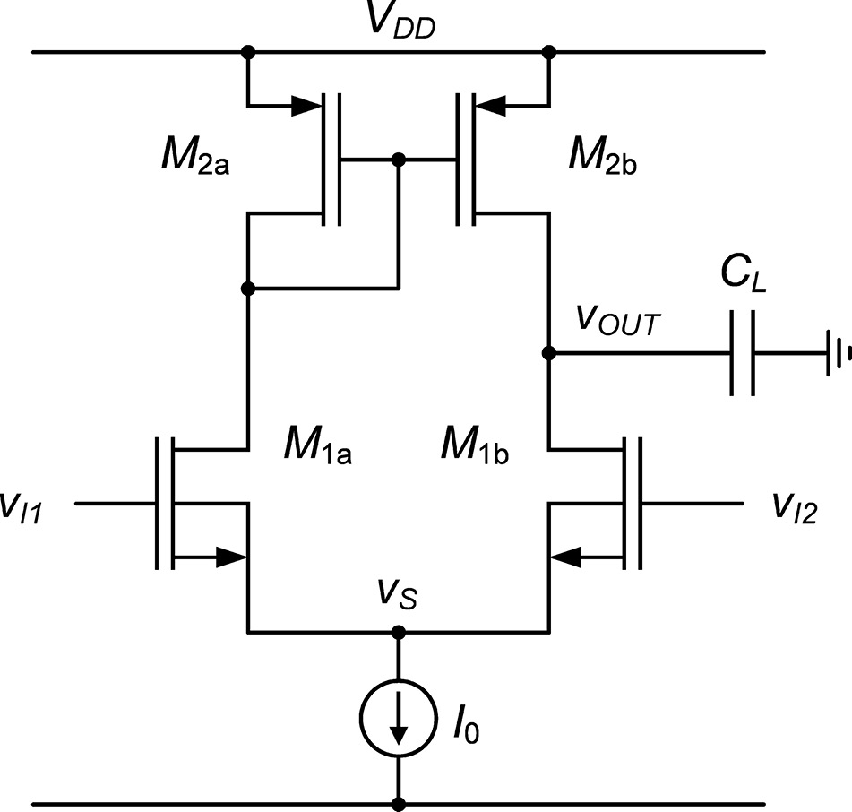 Current mirror differential amplifier calculator