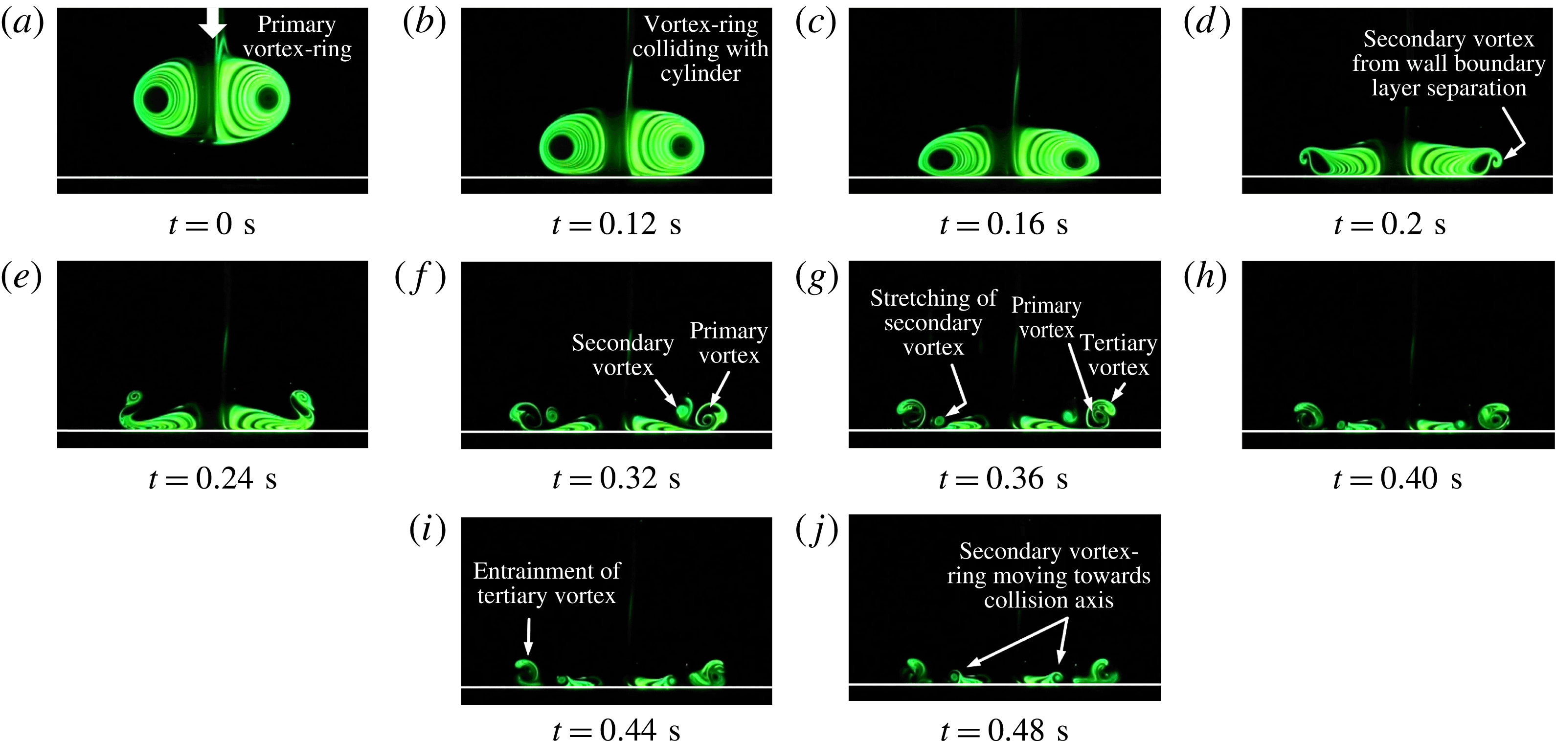 Head-on collisions of vortex rings upon round cylinders | Journal of ...