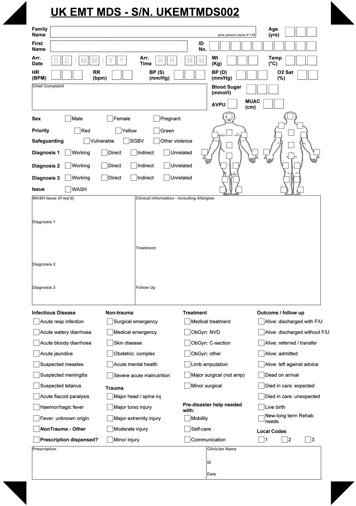 A Pilot of a UK Emergency Medical Team (EMT) Medical Record During a ...