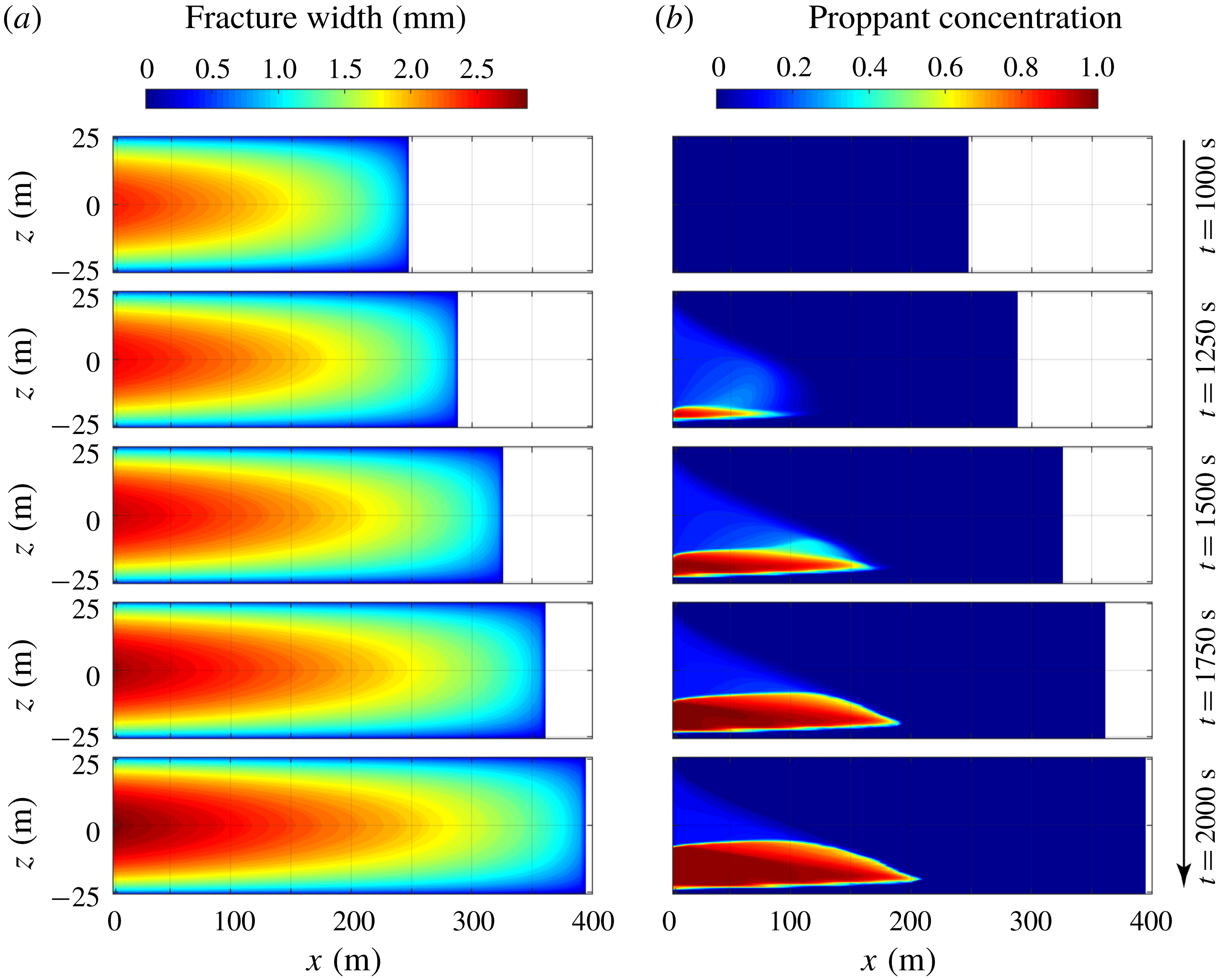 Propagation Proppant Transport And The Evolution Of Transport Properties Of Hydraulic Fractures