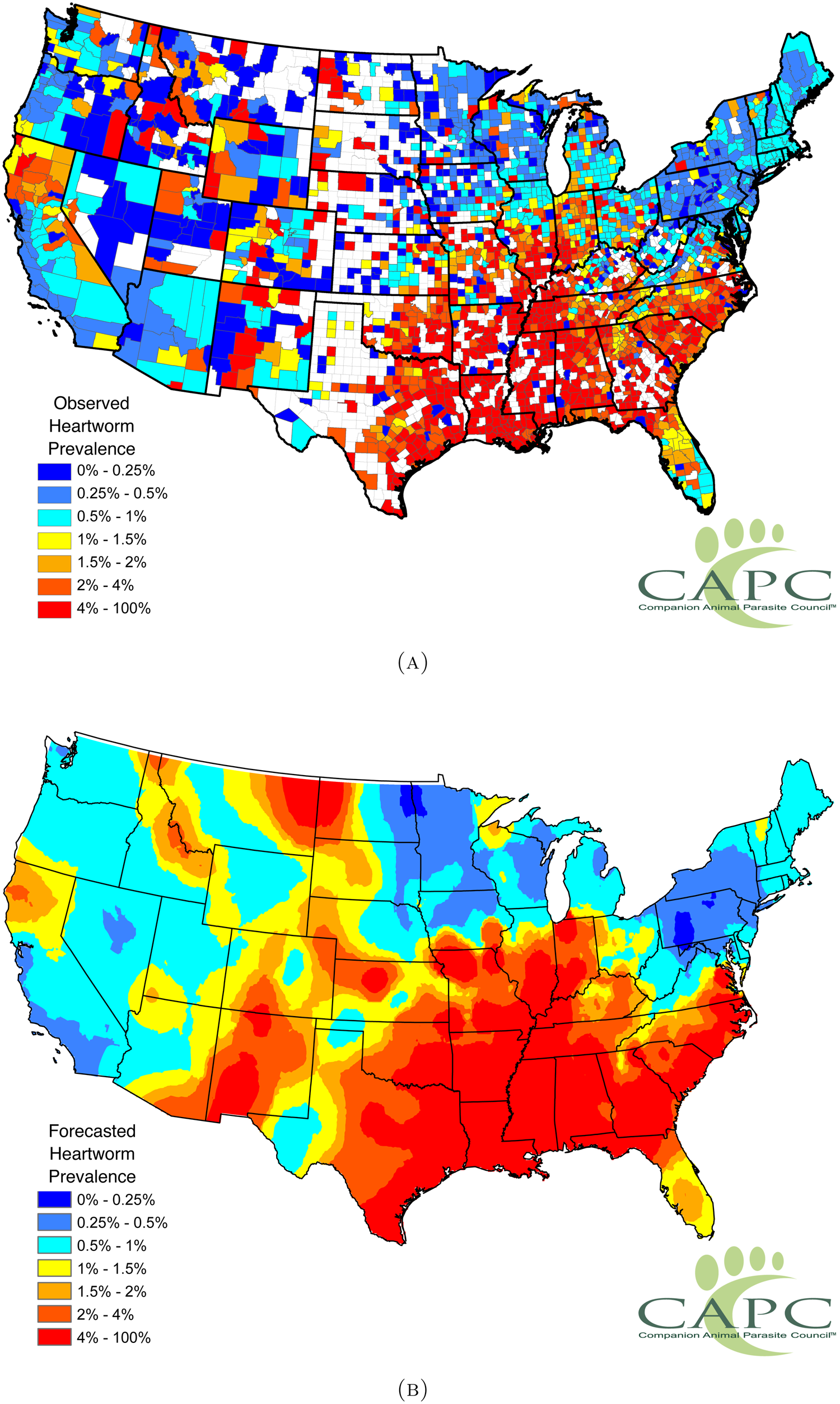 Canine vector-borne disease: mapping and the accuracy of forecasting ...