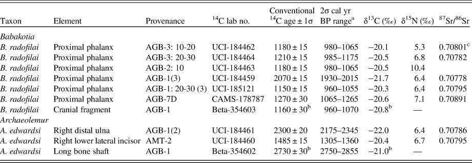 Subfossil lemur discoveries from the Beanka Protected Area in western ...