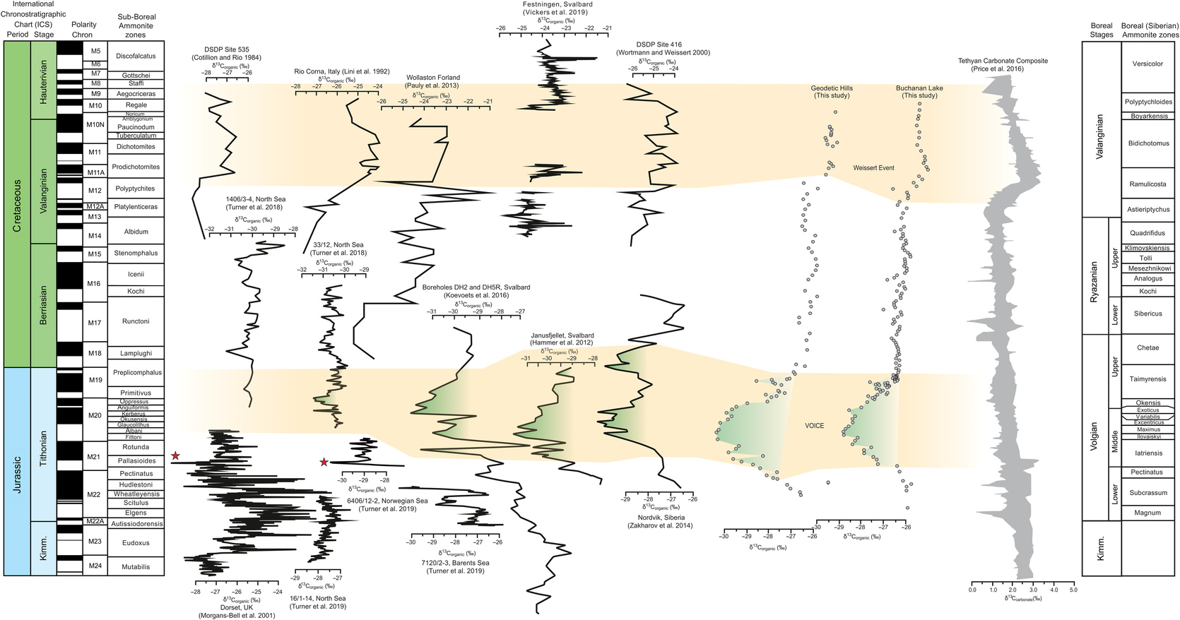 Finding the VOICE: organic carbon isotope chemostratigraphy of Late ...
