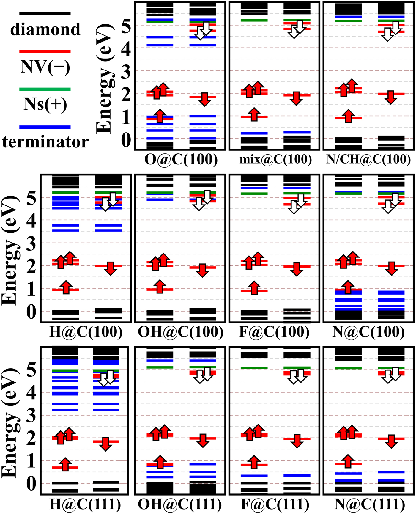 Nitrogen-vacancy diamond sensor: novel diamond surfaces from ab initio ...