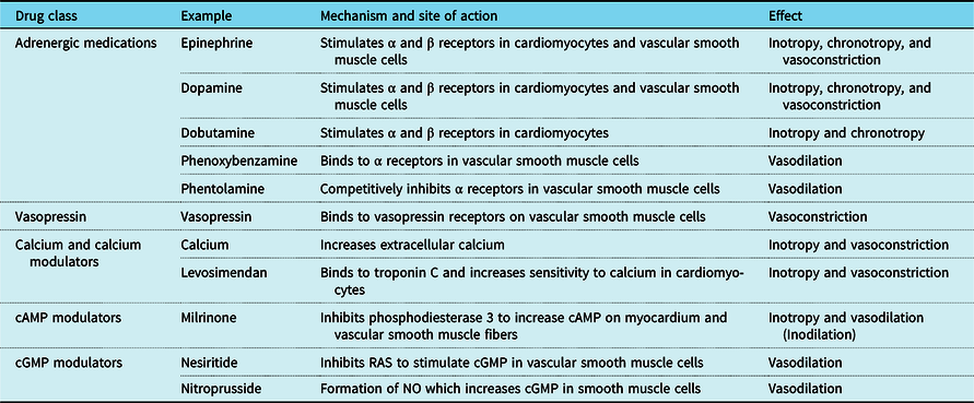 An evidence-based review of the use of vasoactive and inotropic ...