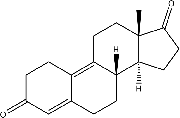 X-ray powder diffraction data for estra-4,9-diene-3,17-dione, C18H22O2 ...
