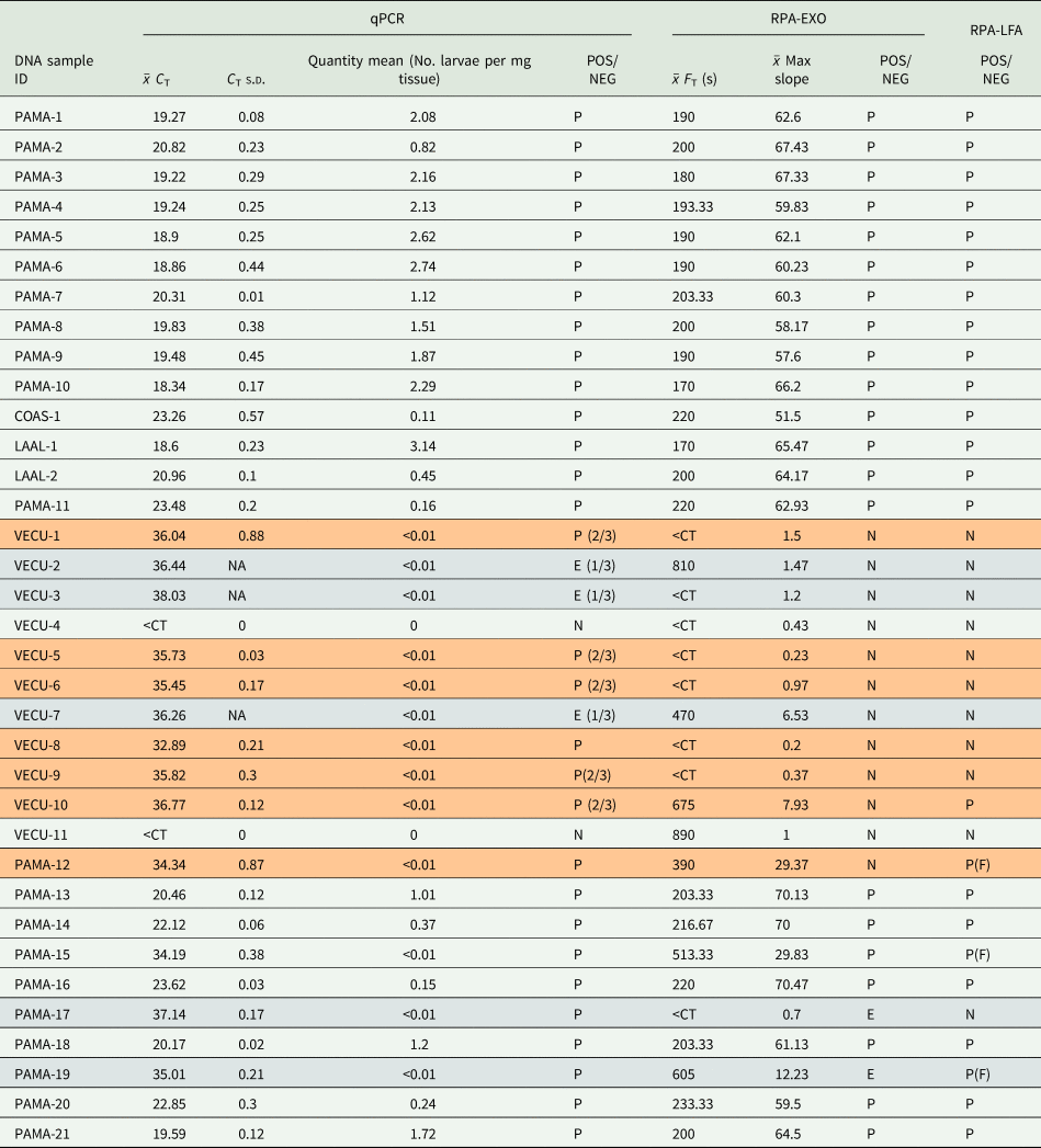 Development of a recombinase polymerase amplification (RPA-EXO) and ...