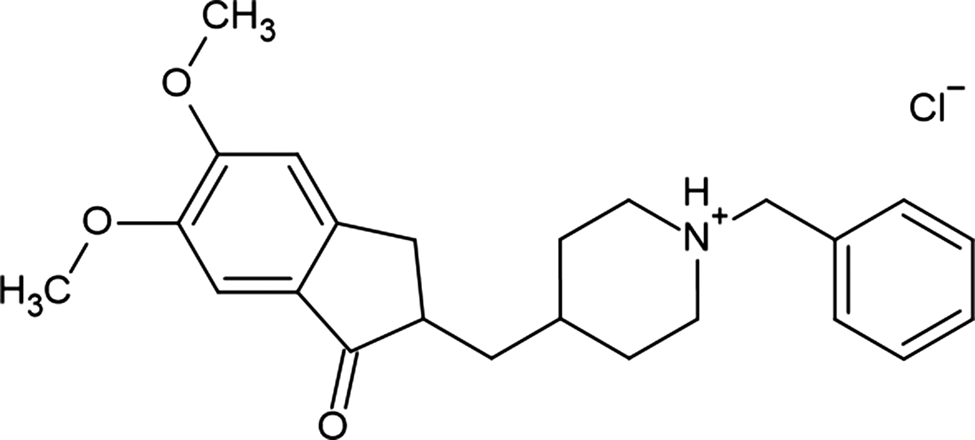 Crystal structure of donepezil hydrochloride form III, C24H29NO3⋅HCl ... Crystal structure of donepezil hydrochloride form III, C24H29NO3⋅HCl ...