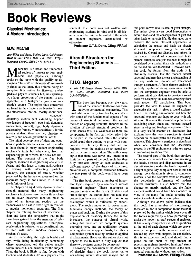 Aircraft Structures for Engineering Students —Third Edition T.H.G ...