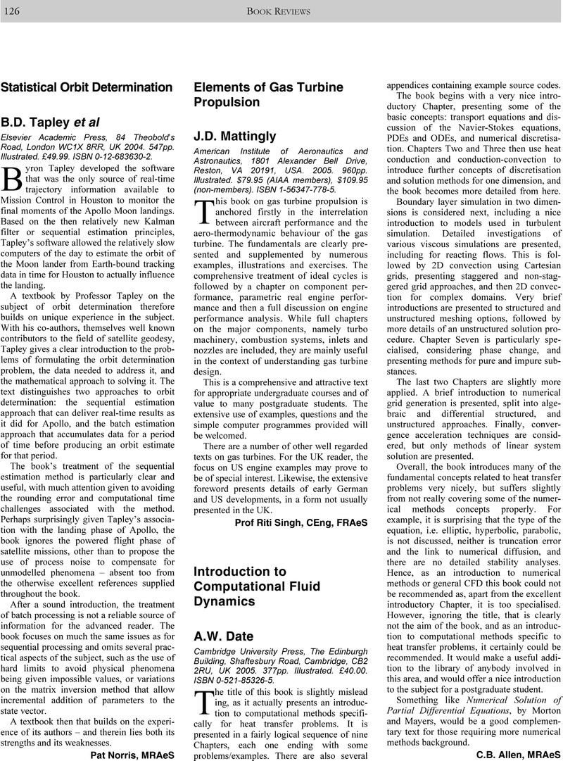 Elements of Gas Turbine Propulsion J.D. Mattingly American Institute of ...