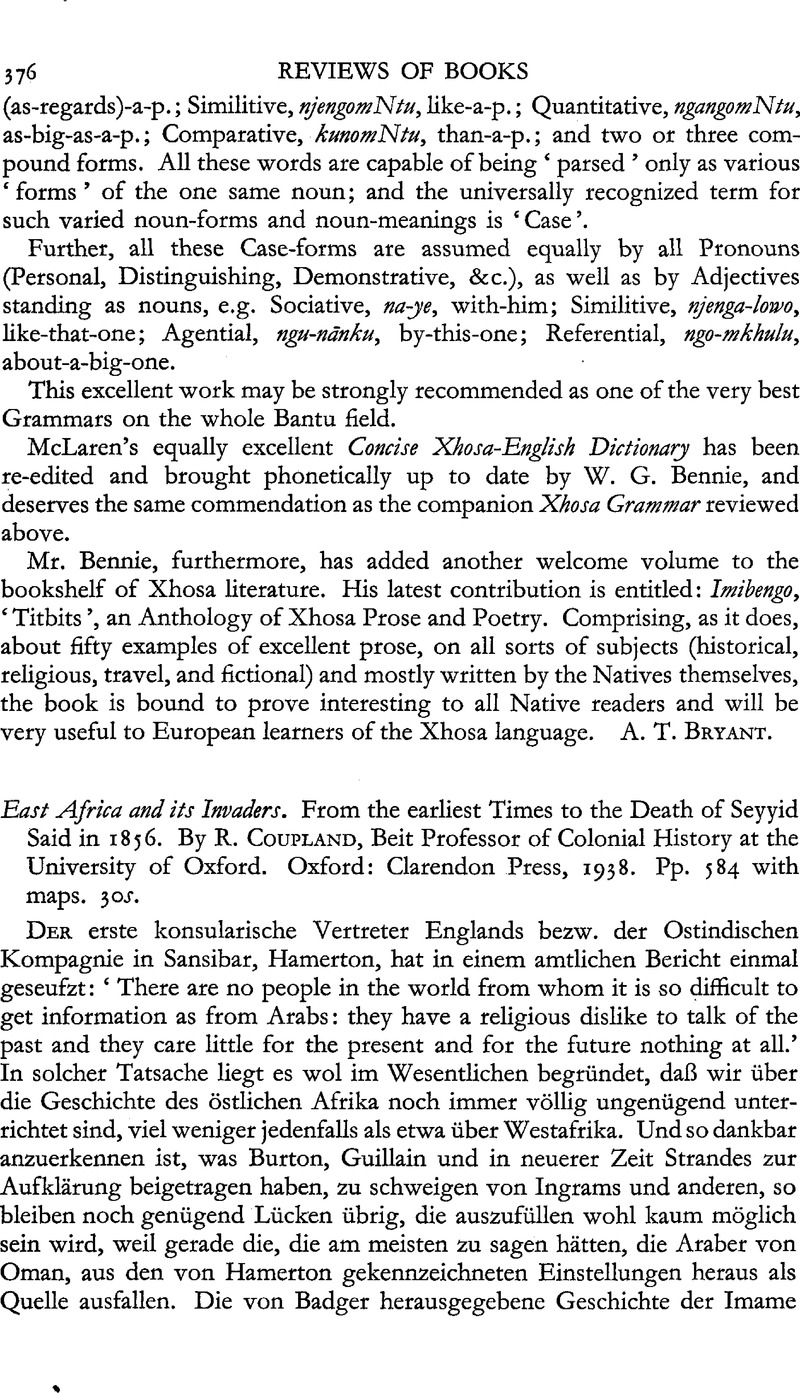 East Africa and its Invaders. From the earliest Times to the Death of ...