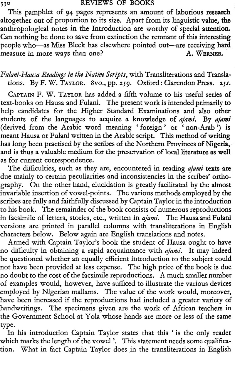 Fulani-Hausa Readings in the Native Scripts, with Transliterations and ...