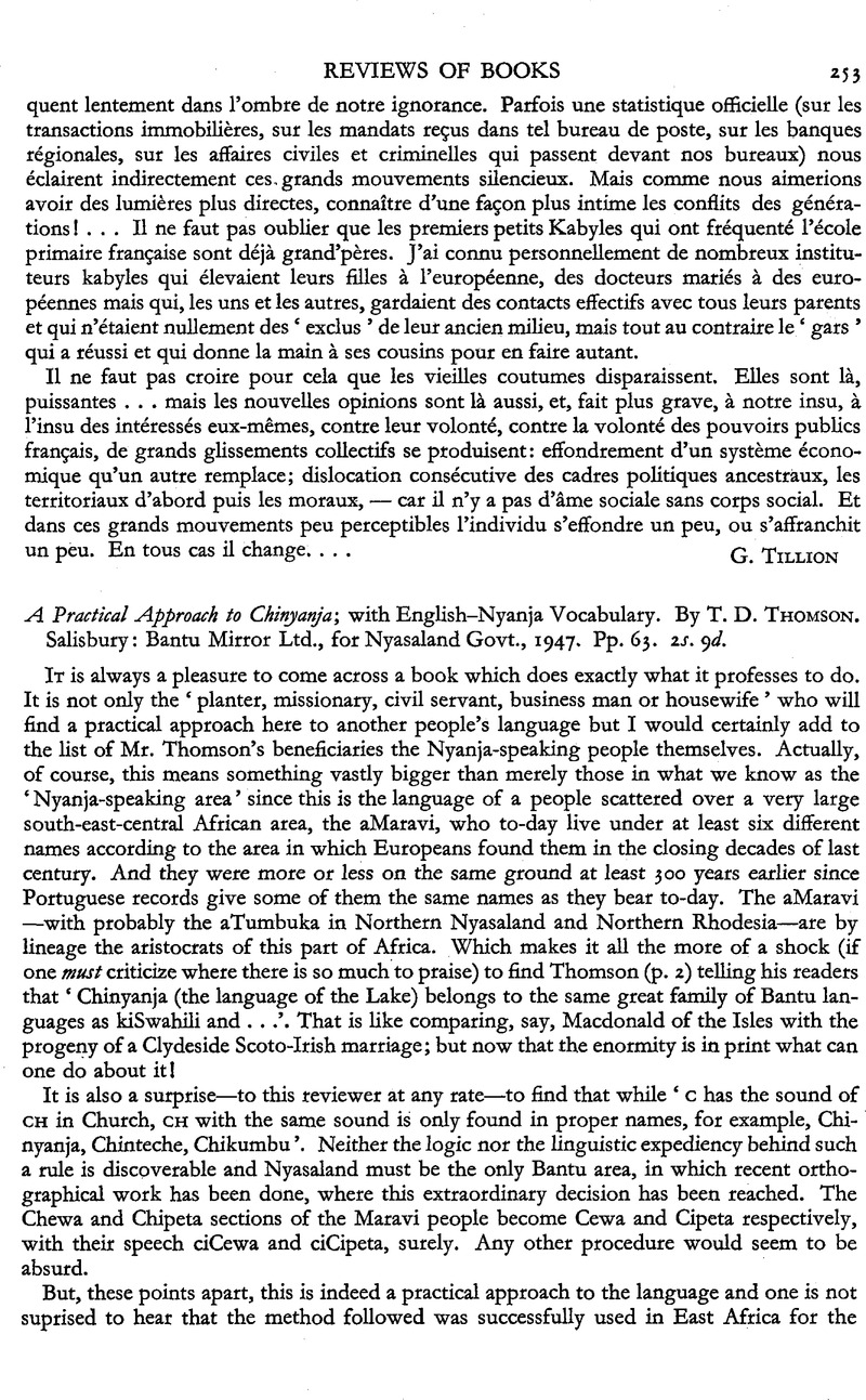 A Practical Approach to Chinyanja; with English-Nyanja Vocabulary. By T ...