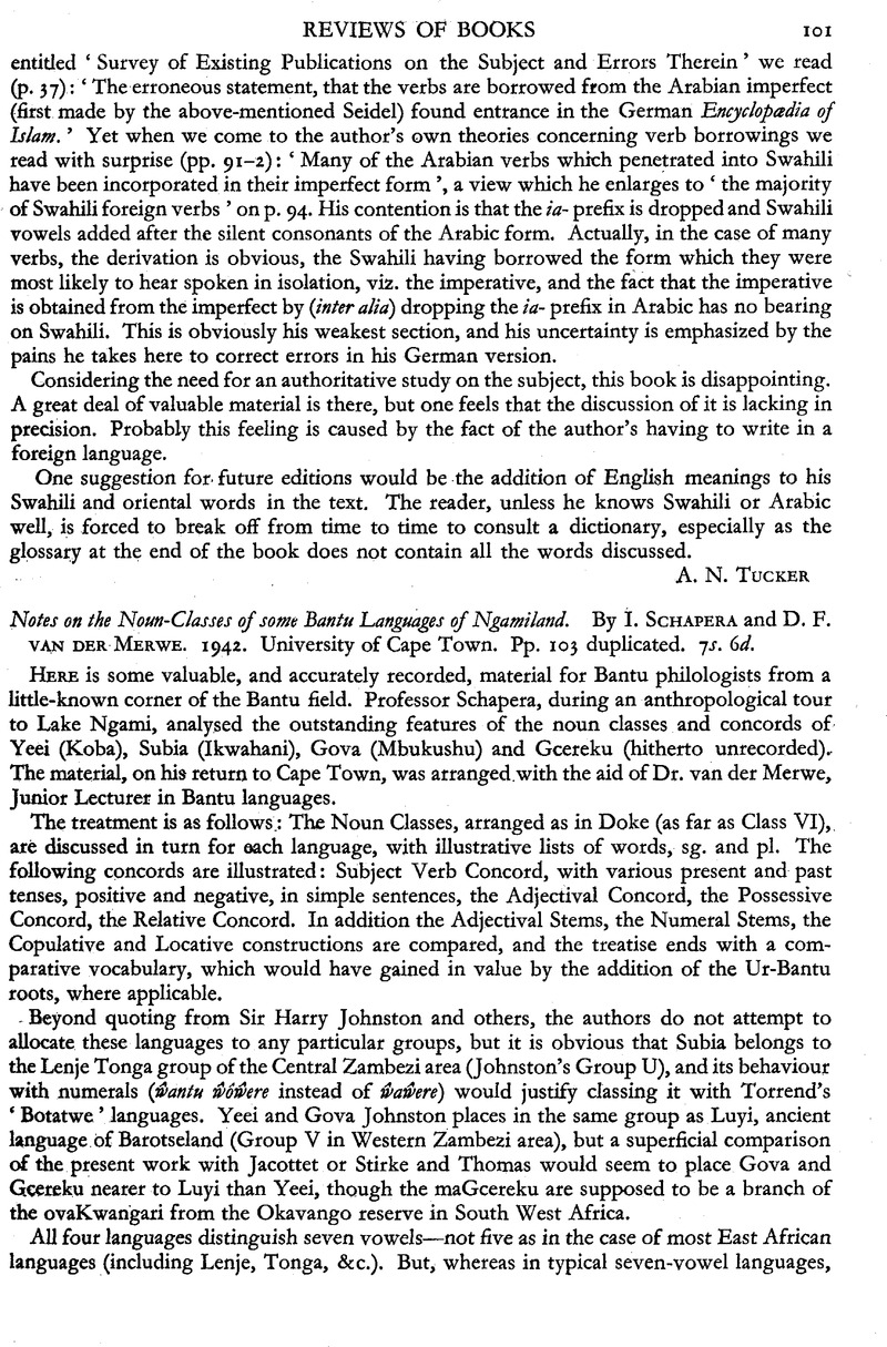 Notes on the Noun-Classes of some Bantu Languages of Ngamiland. By I ...