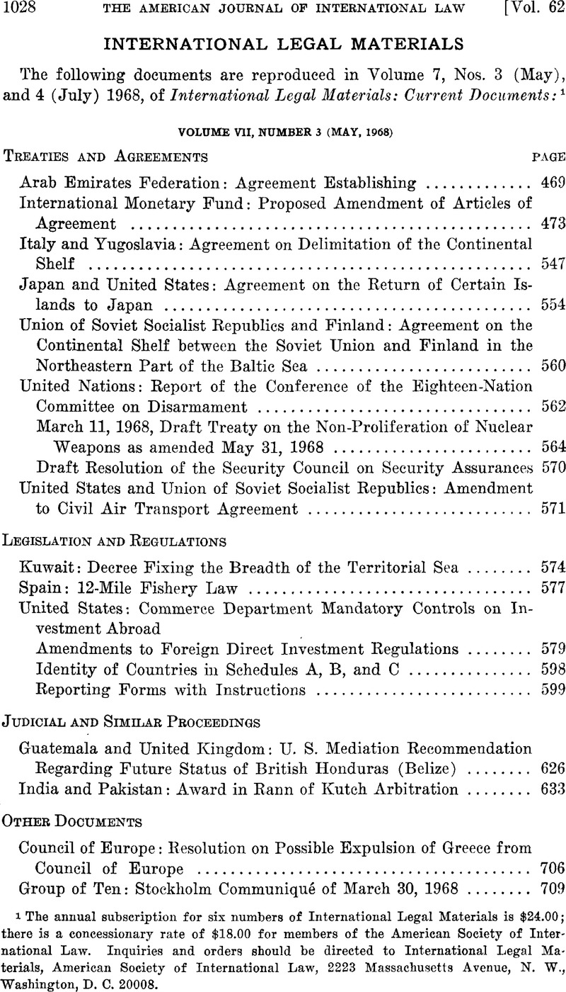 International Legal Materials | American Journal of International Law ...