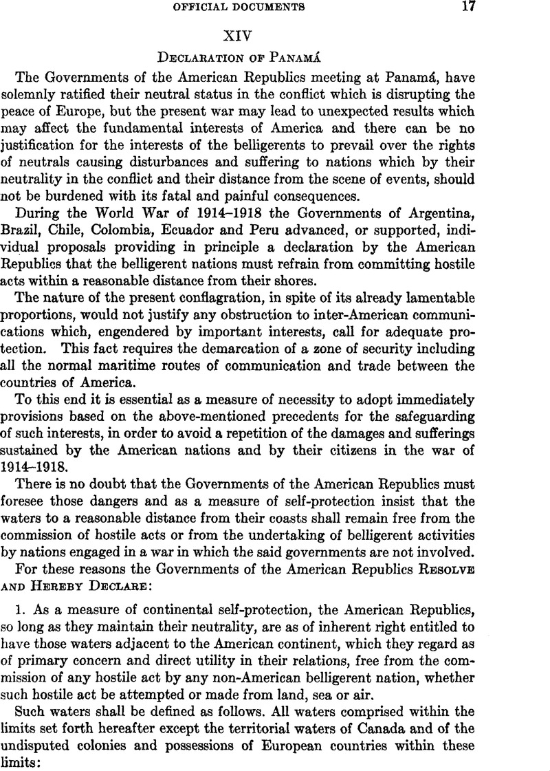 Declaration of Panamá | American Journal of International Law ...