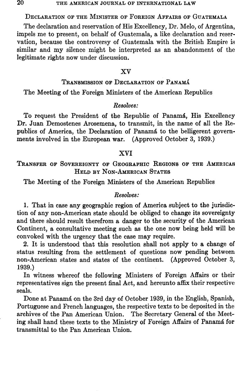 Declaration of Guatemala | American Journal of International Law ...