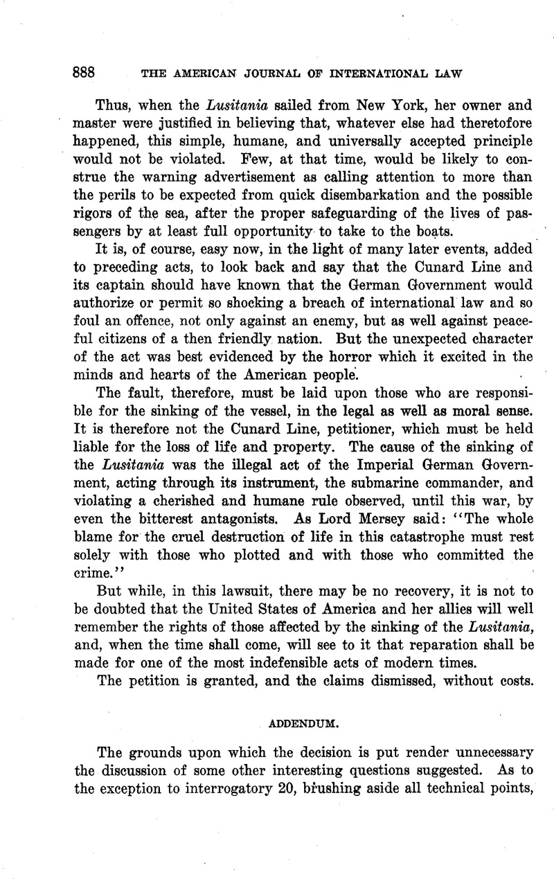 Addendum | American Journal of International Law | Cambridge Core