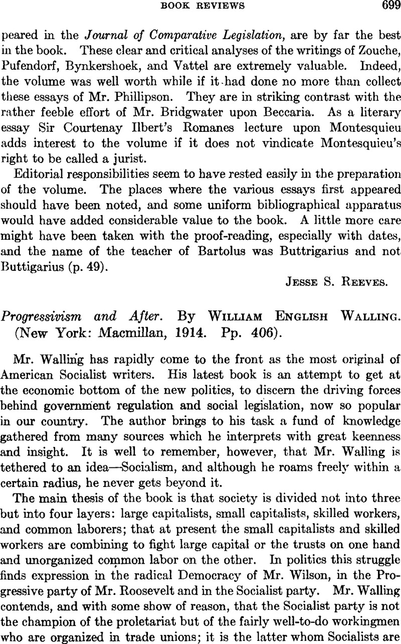 Progressivism and After. By William English Walling. (New York ...