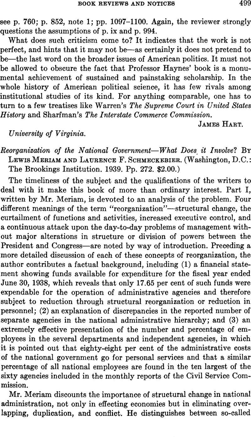 Reorganization of the National Government—What Does it Involve? By ...