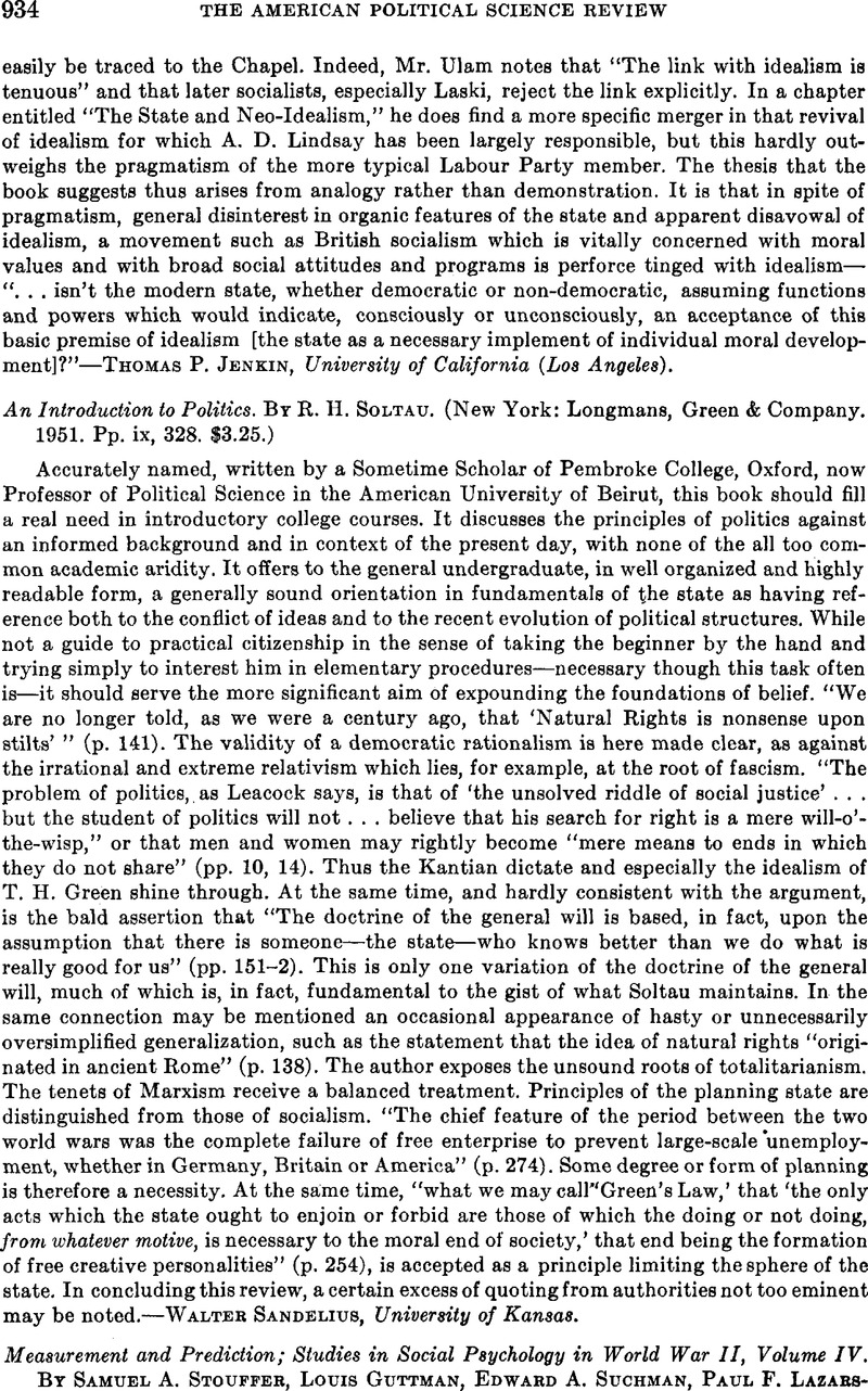 Measurement and Prediction; Studies in Social Psychology in World War ...