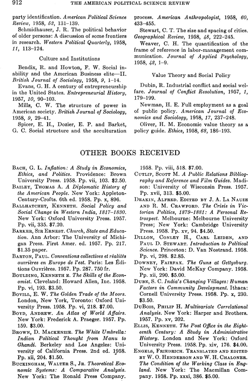 Other Books Received | American Political Science Review | Cambridge Core