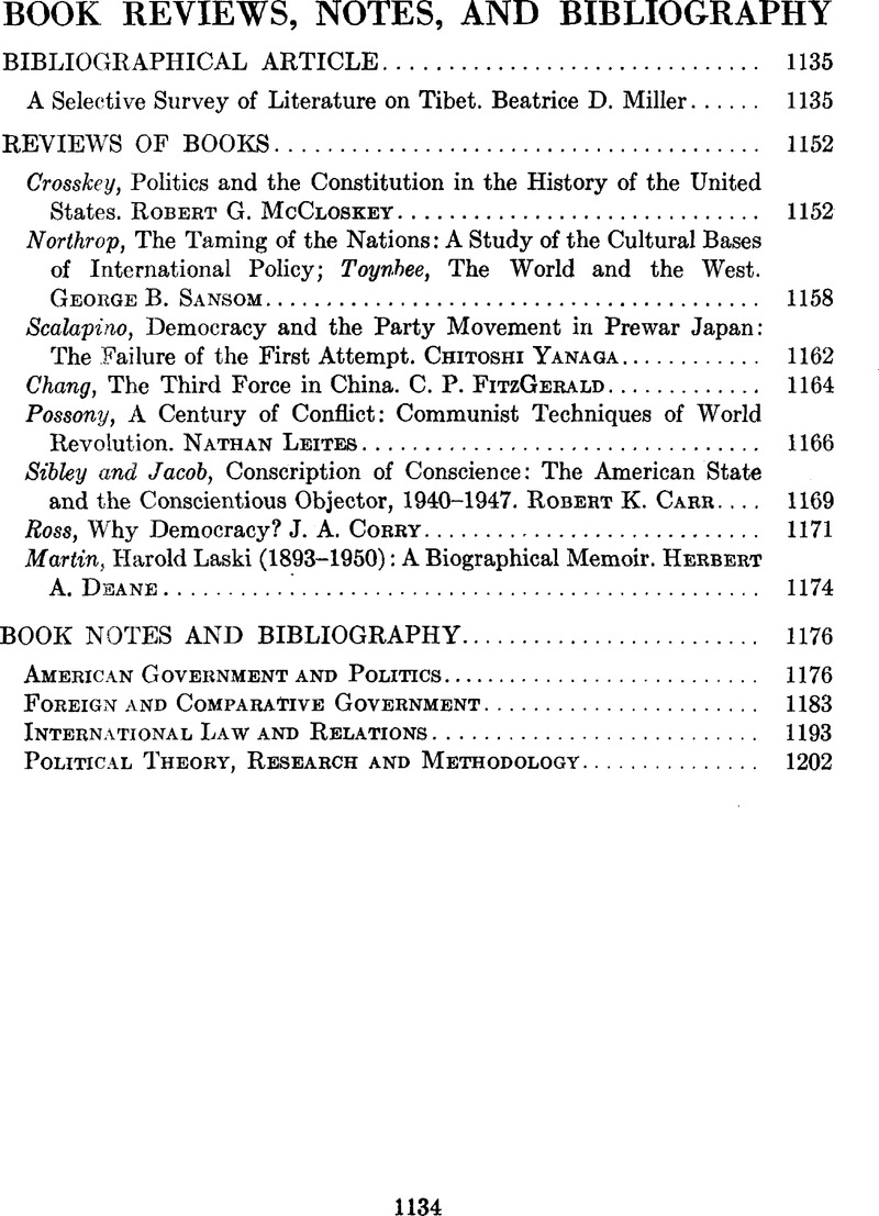 Book Reviews, Notes, and Bibliography title page and contents ...