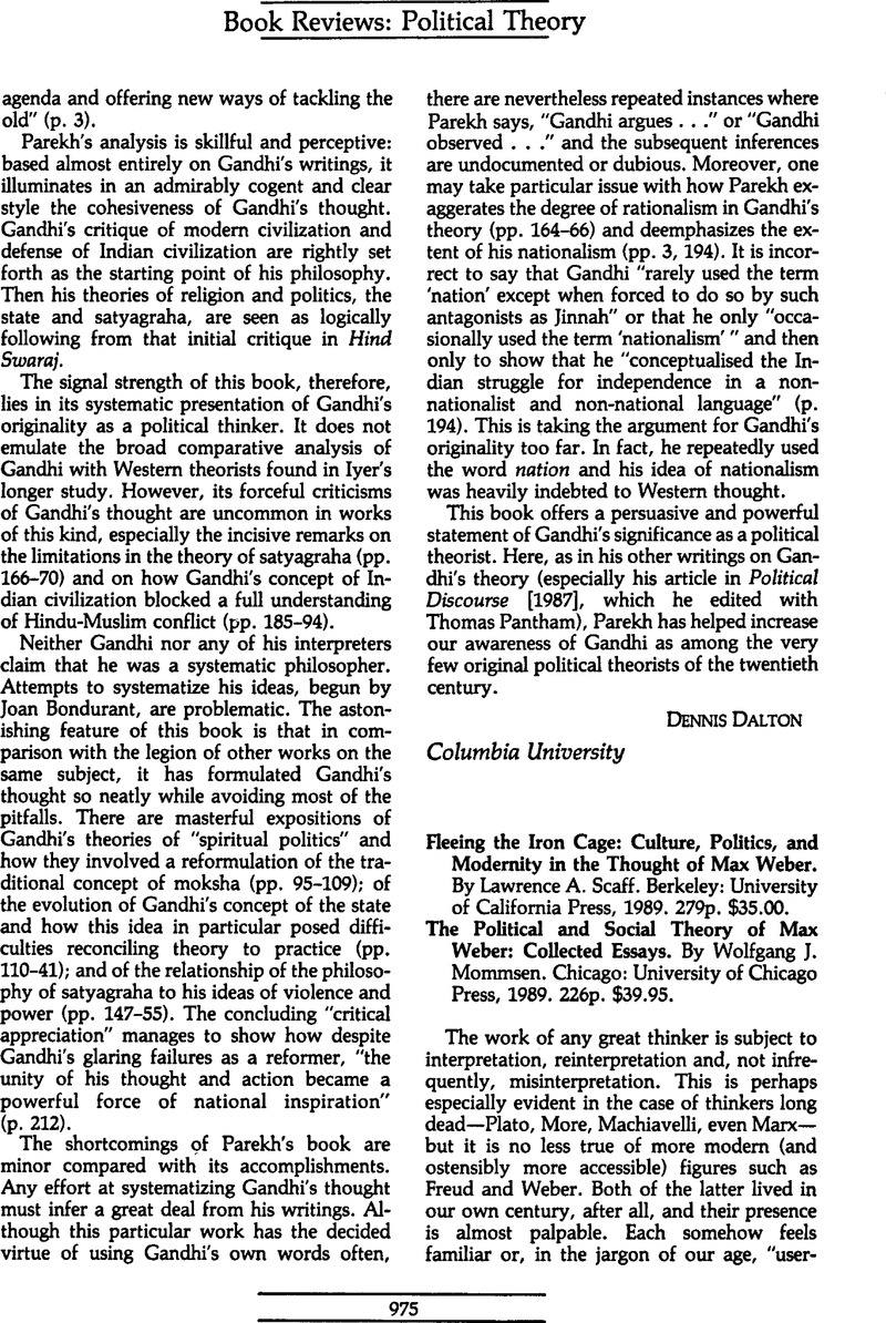 Fleeing the Iron Cage: Culture, Politics, and Modernity in the Thought ...