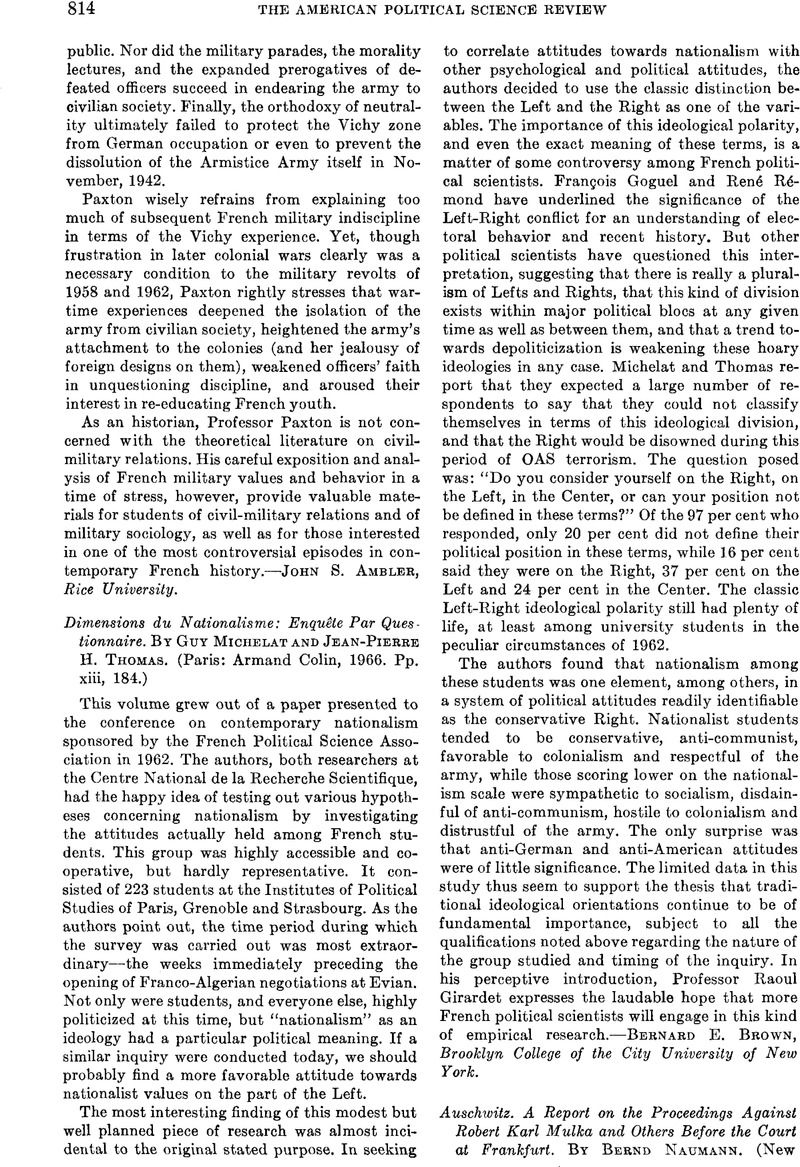 Auschwitz. A Report on the Proceedings Against Robert Karl Mulka and ...