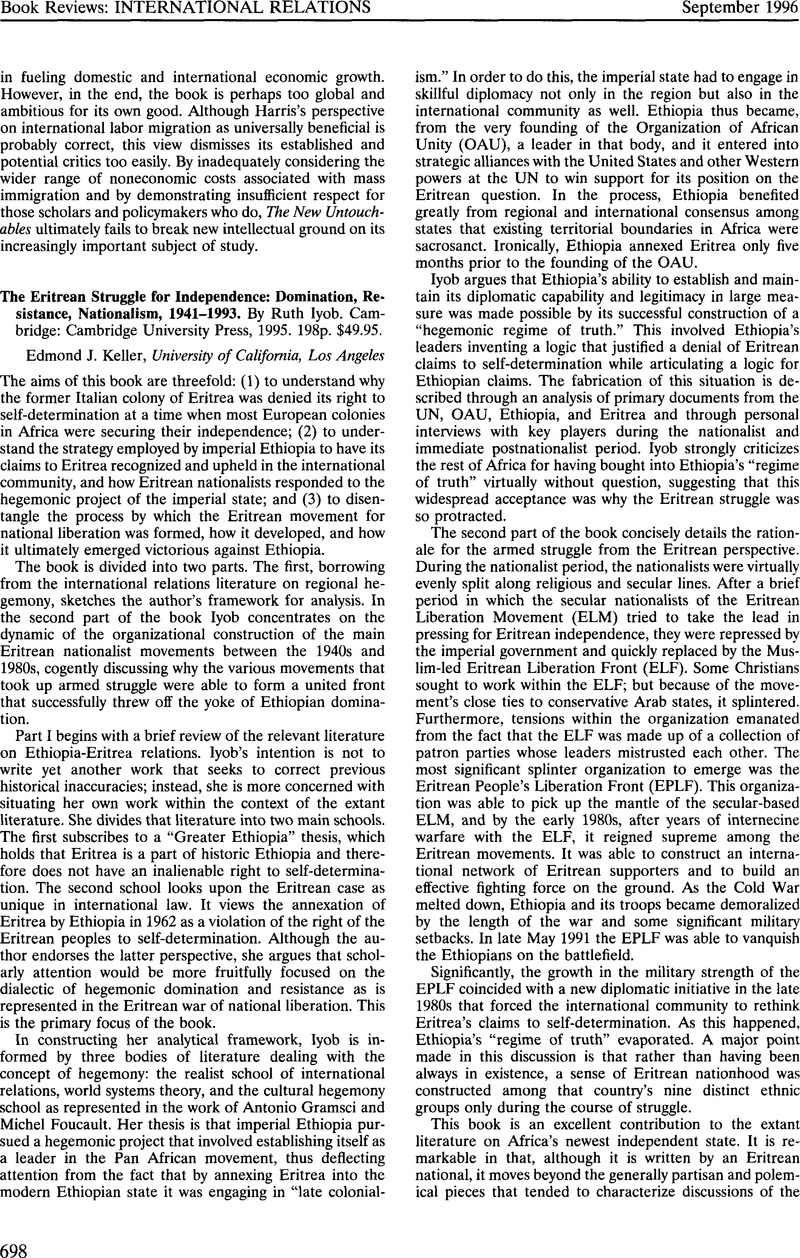 The Eritrean Struggle for Independence: Domination, Resistance ...