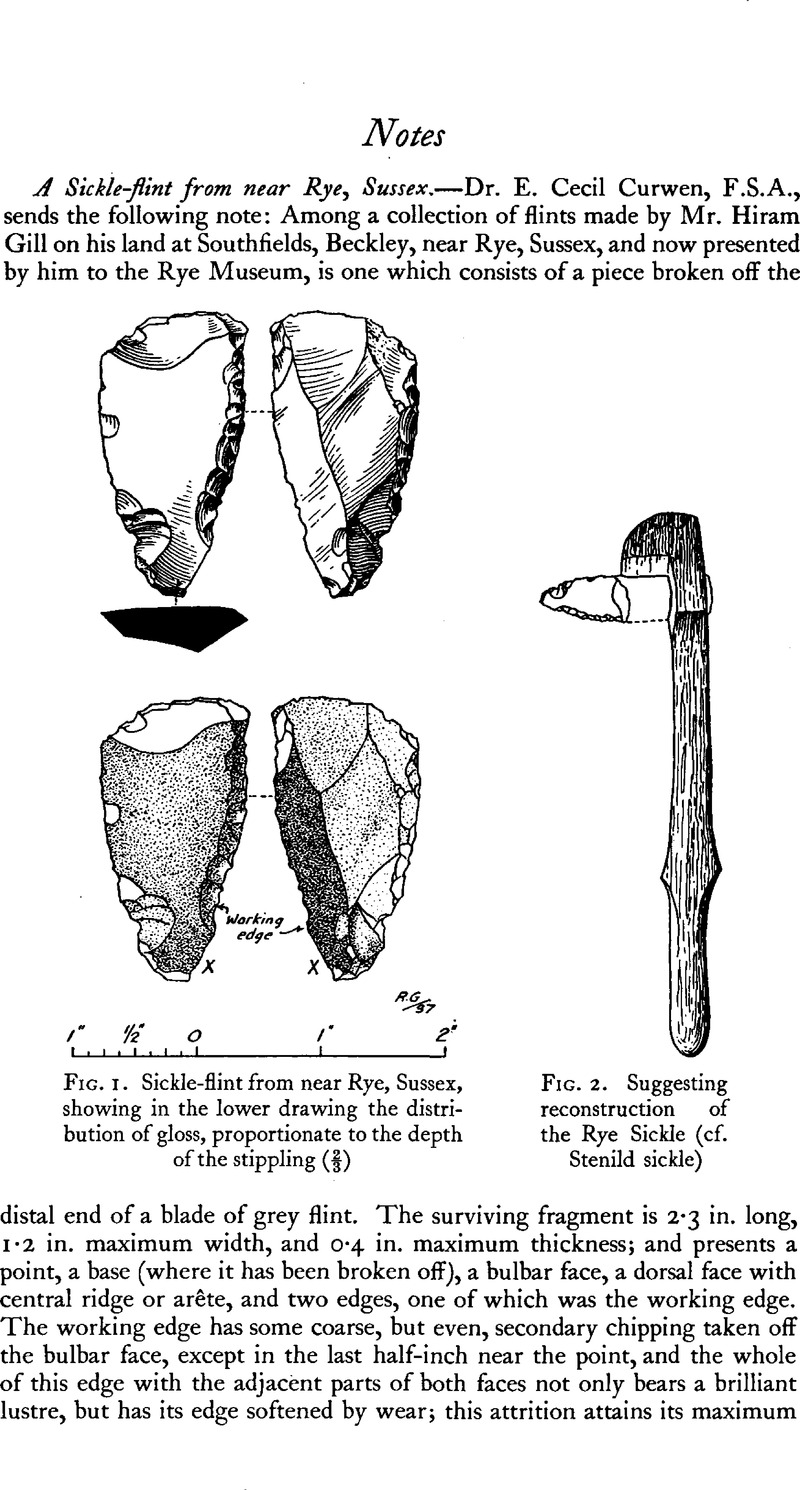 A Sickle-flint from near Rye, Sussex | The Antiquaries Journal ...