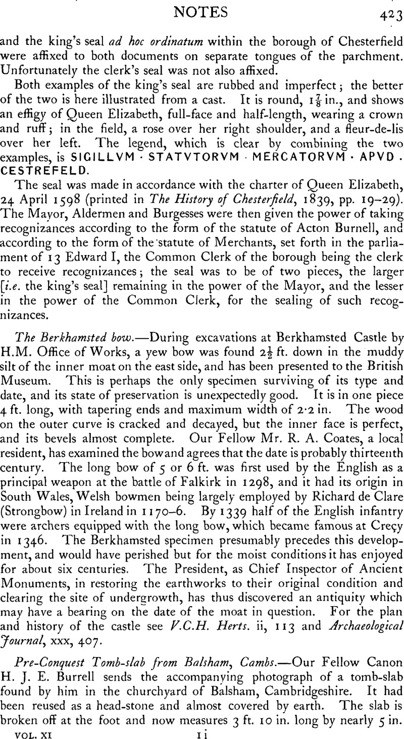 Pre-Conquest Tomb-slab from Balsham, Cambs. | The Antiquaries Journal ...