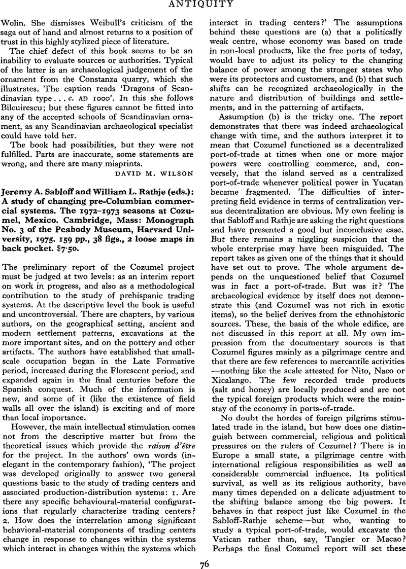 Jeremy A. Sabloff and William L. Rathje (eds.): A study of changing pre ...