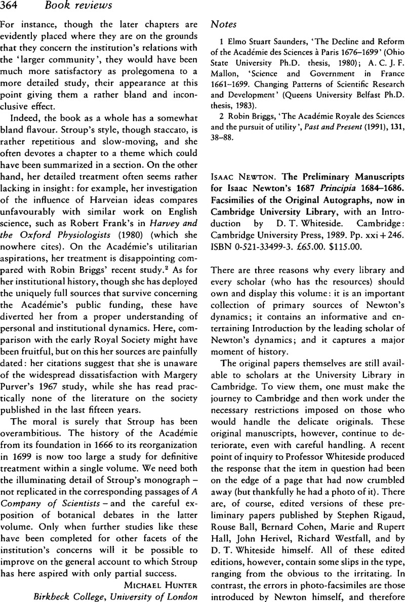 Isaac Newton. The Preliminary Manuscripts for Isaac Newton's 1687 ...