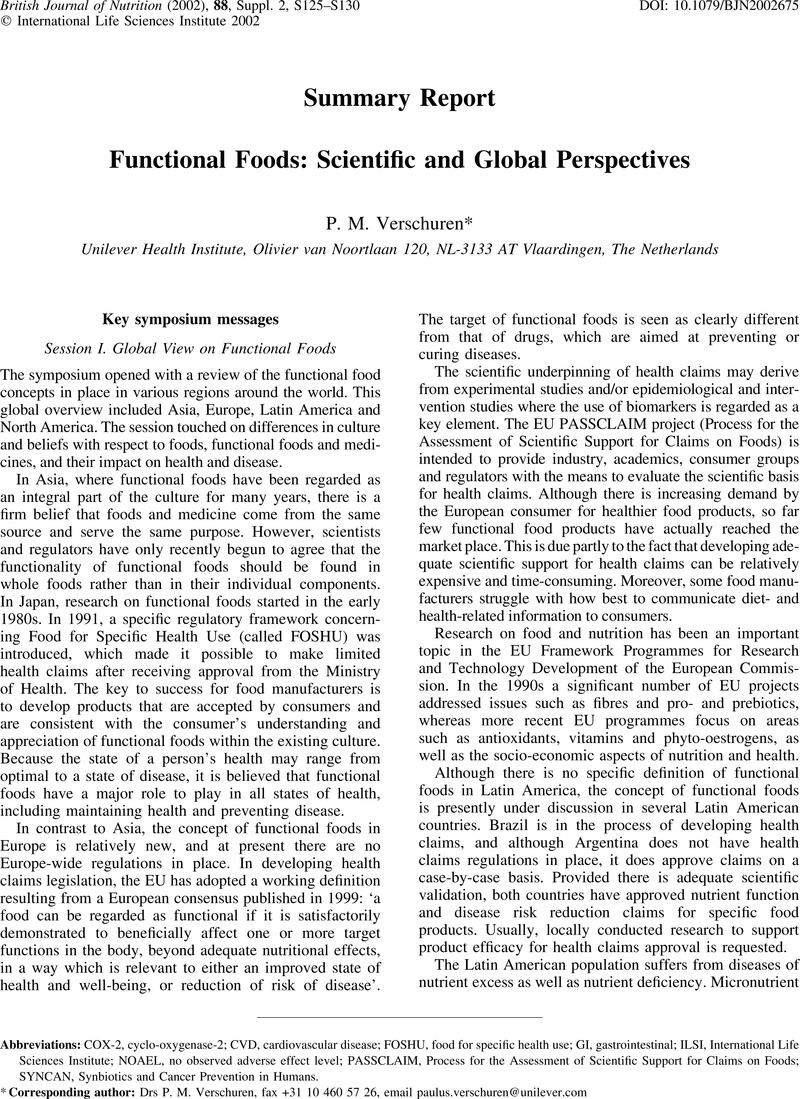 Functional Foods: Scientific and Global Perspectives | British Journal ...