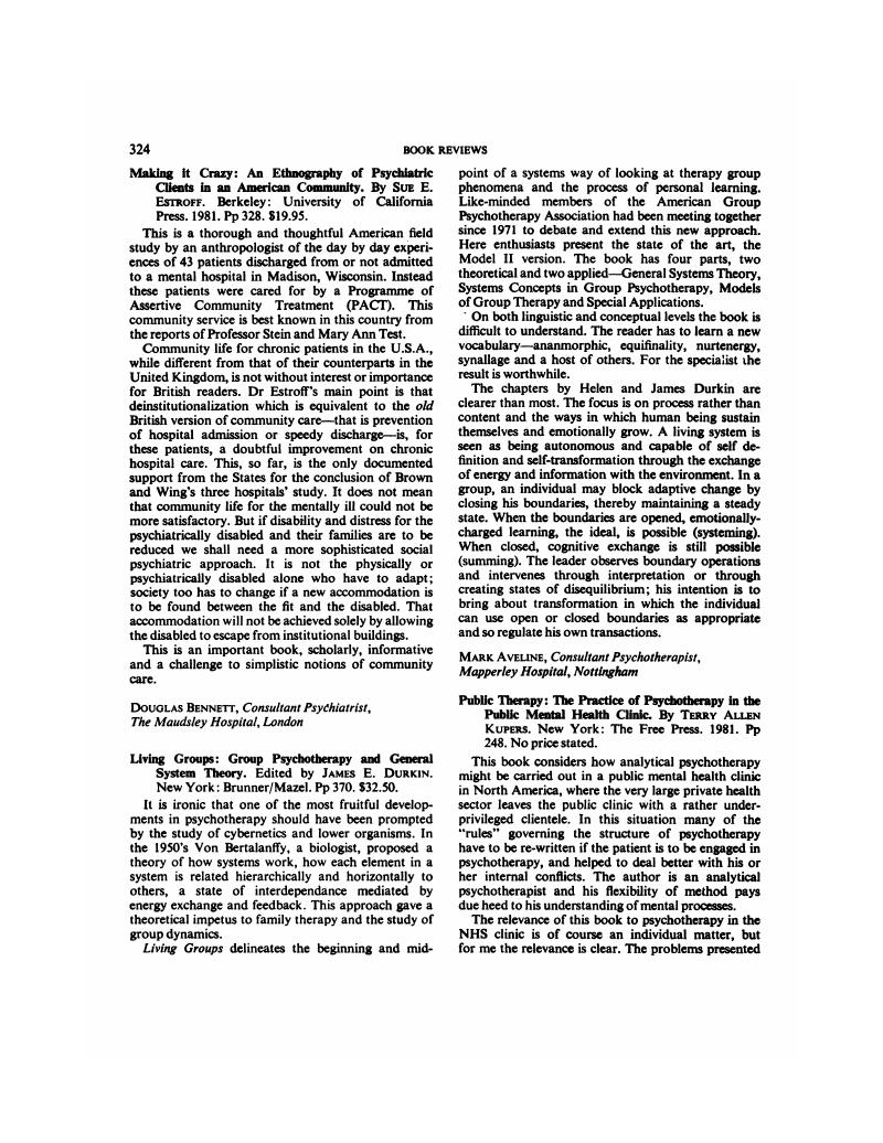 Making it Crazy: An Ethnography of Psychiatric Clients in an American ...